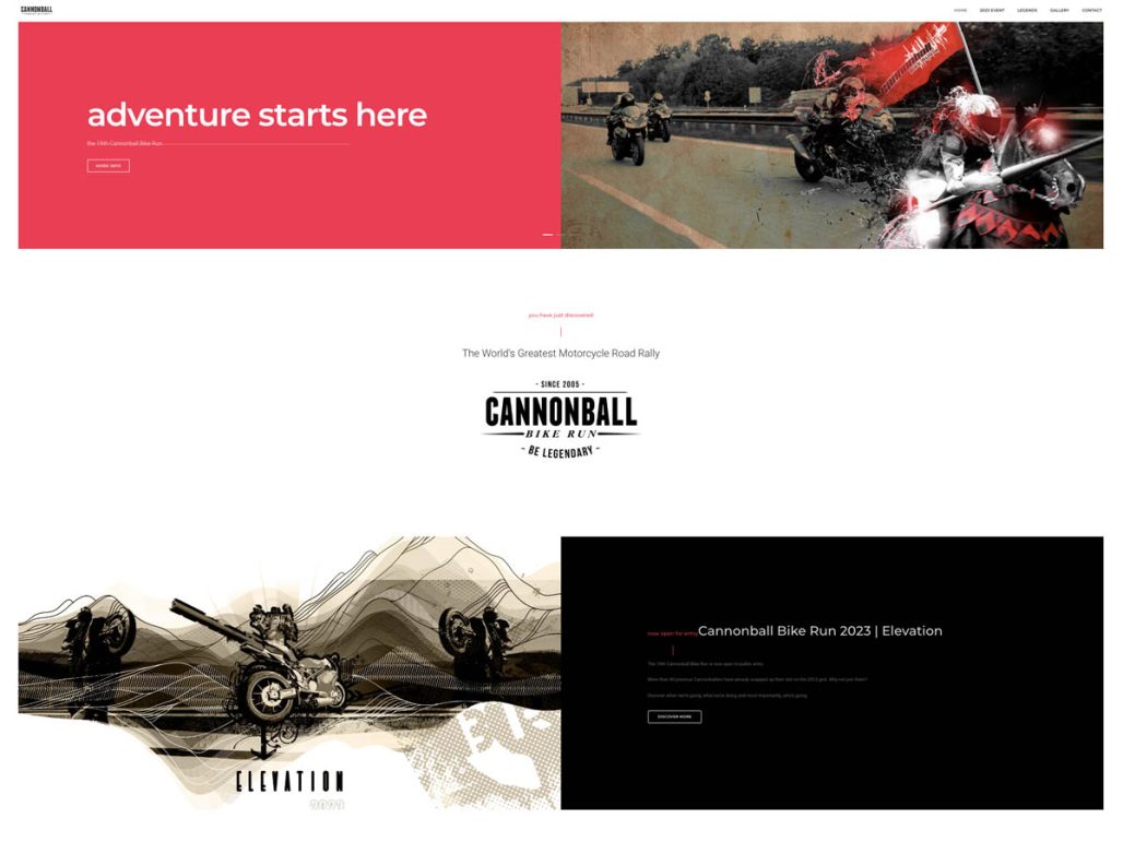 New Website Now Live – Cannonball Bike Run